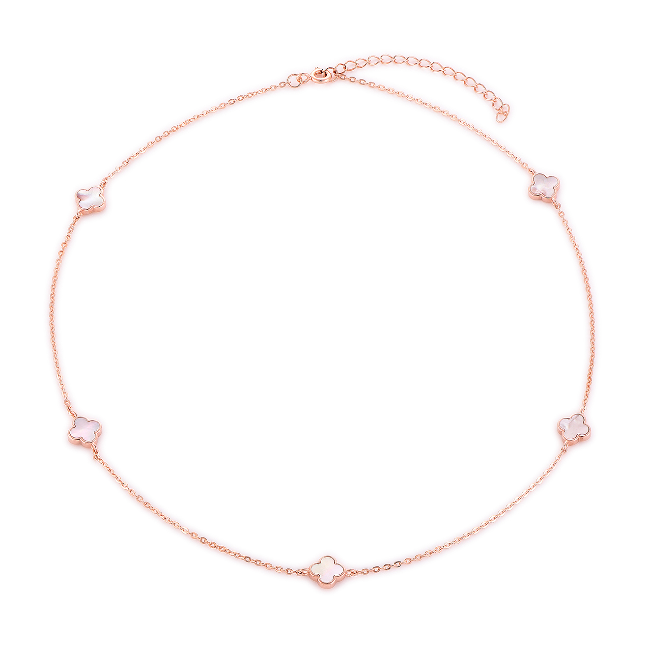 Silver Clover Necklace - Anke by Shiv Jewels
